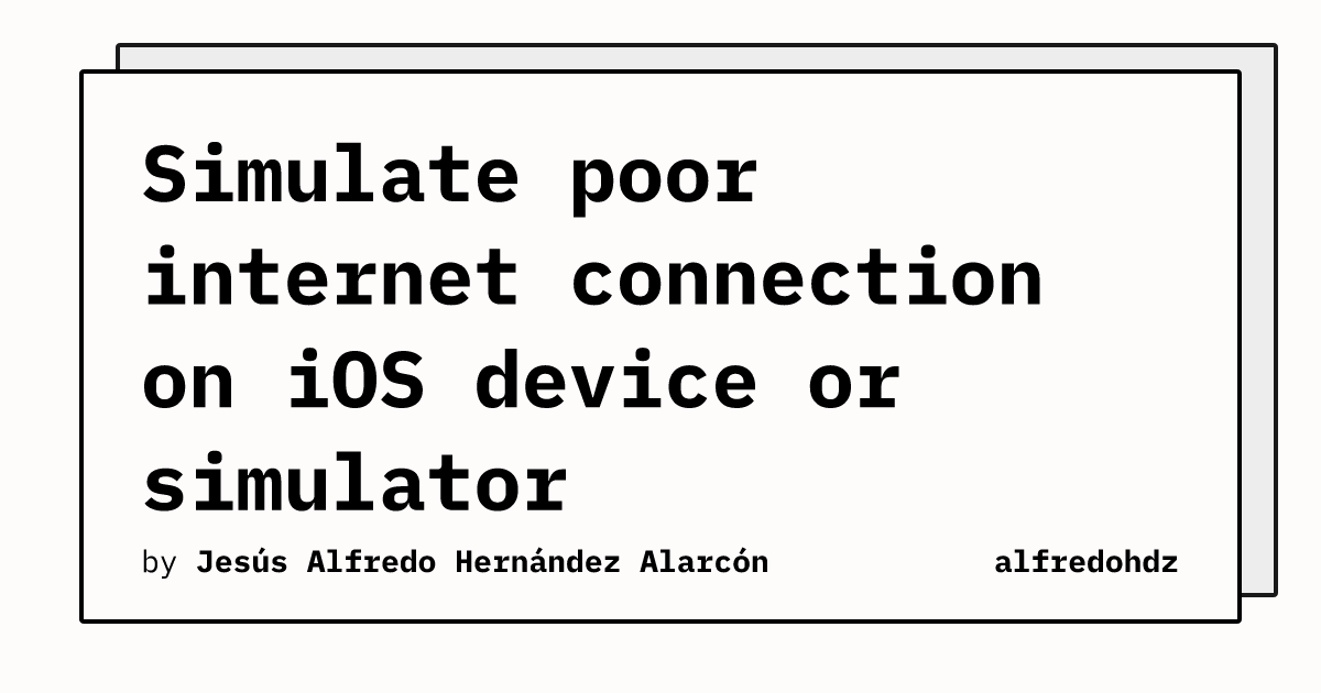 Simulate poor internet connection on iOS device or simulator